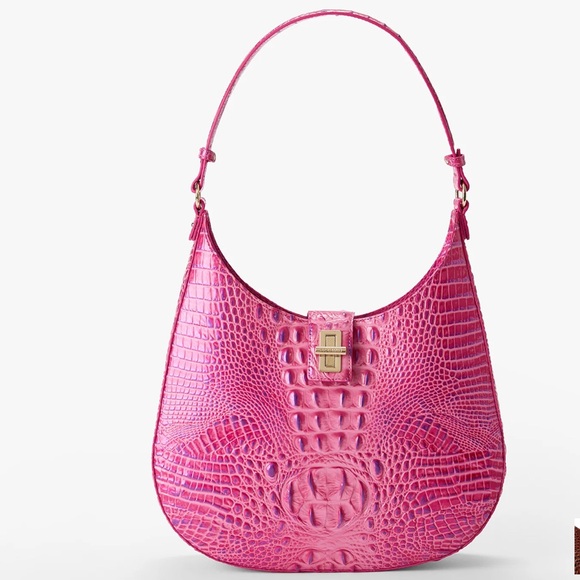 Brahmin | Bags | Nwt Brahmin Pink Leather Fallon Shoulder Bag Retail ...